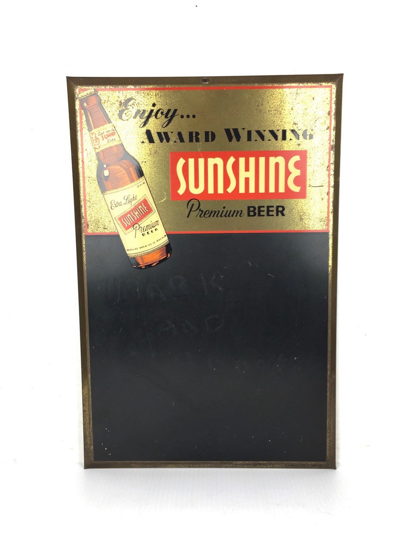 Antique Beer Sign Menu Board Sunshine Beer - Etsy