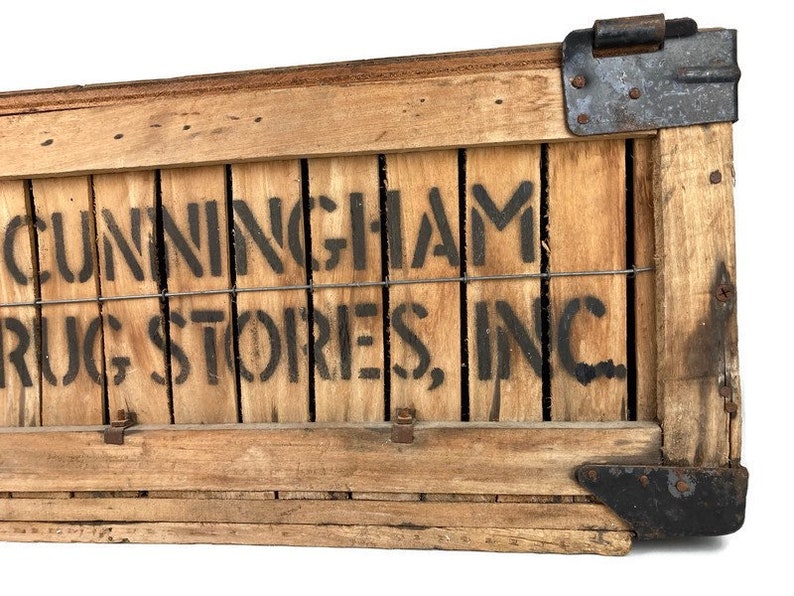 Vintage Large Slat Crate Cunningham Drug Stores Pharmacy - Etsy