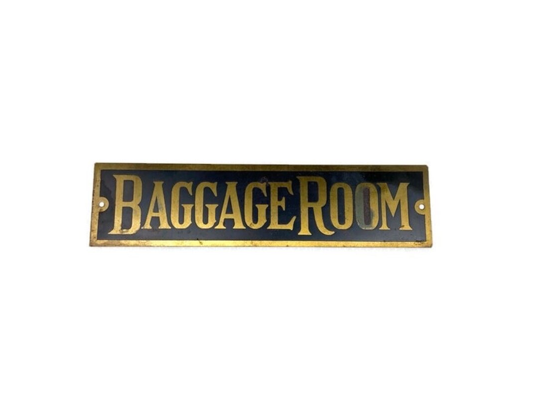 Antique Brass Baggage Room Sign 1930s - Etsy