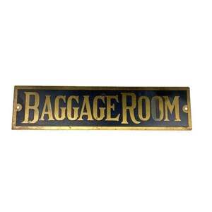 Antique Brass Baggage Room Sign 1930s - Etsy