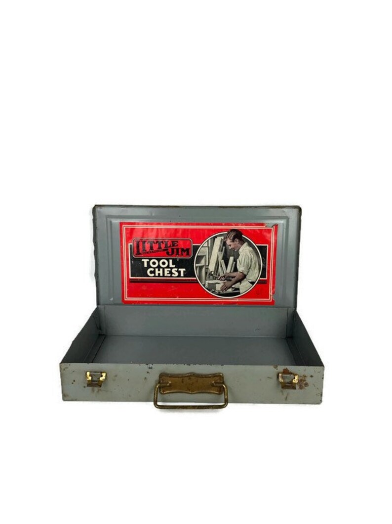 Vintage 1950s Metal Little Jim Tool Chest Box | Etsy