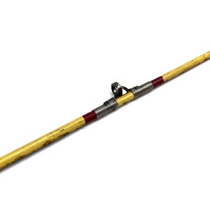 Antique Metal Fishing Rod Yellow Paint Steel Fishing Pole - Etsy