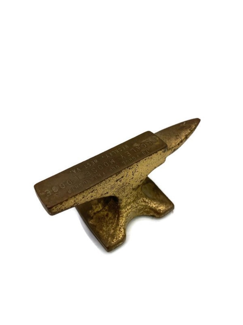 Antique Beckley Moose Lodge Mini Brass Anvil Beckley West - Etsy