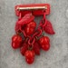 Brooch Cherry Red Bakelite Acorn and Leaves on Celluloid Chain. Perfect ...