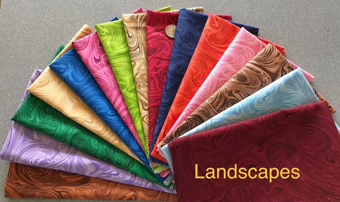 Fat Quarter Marbelized Landscape 15 Fat Quarters 100% Cotton for ...