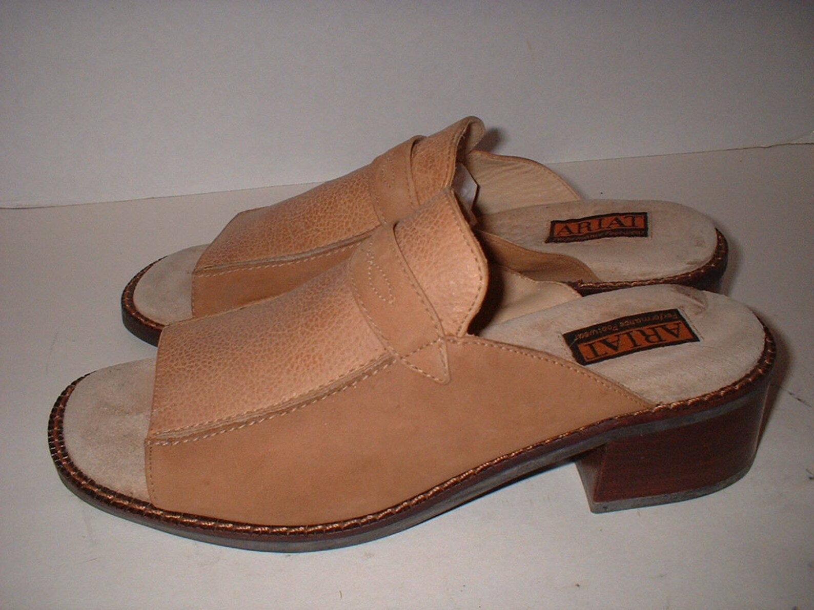 Ariat Tan Taupe Biege Sandals Slides Mules Shoes Leather Very ...