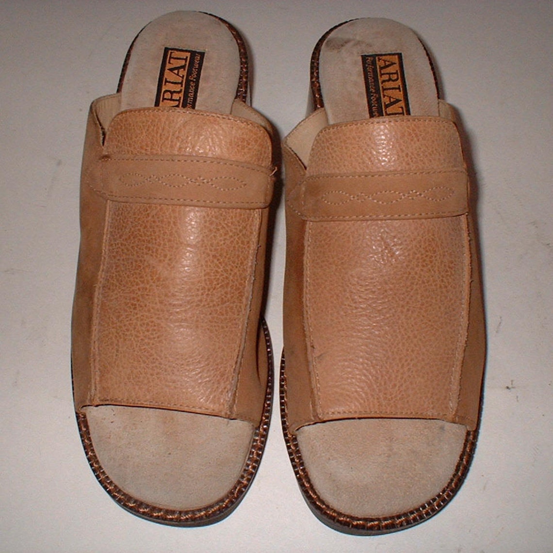 Ariat Tan Taupe Biege Sandals Slides Mules Shoes Leather Very - Etsy
