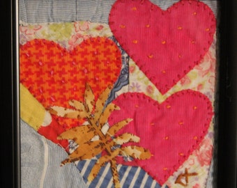 Fabric Collage Art - Etsy