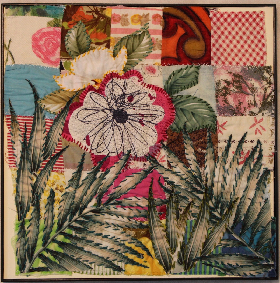 Fabric Collage Art - Etsy