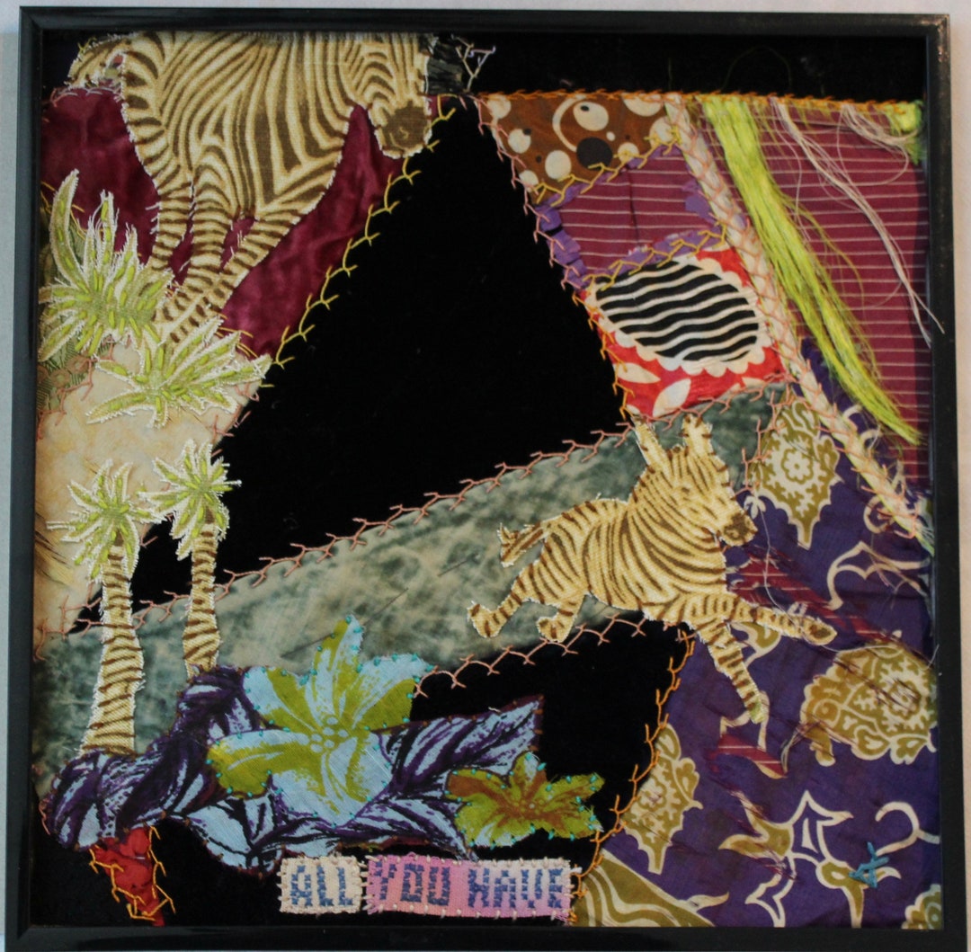 Fabric Collage Art - Etsy