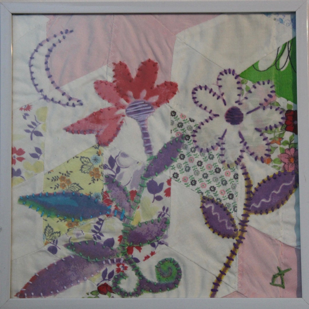 Fabric Collage Art - Etsy