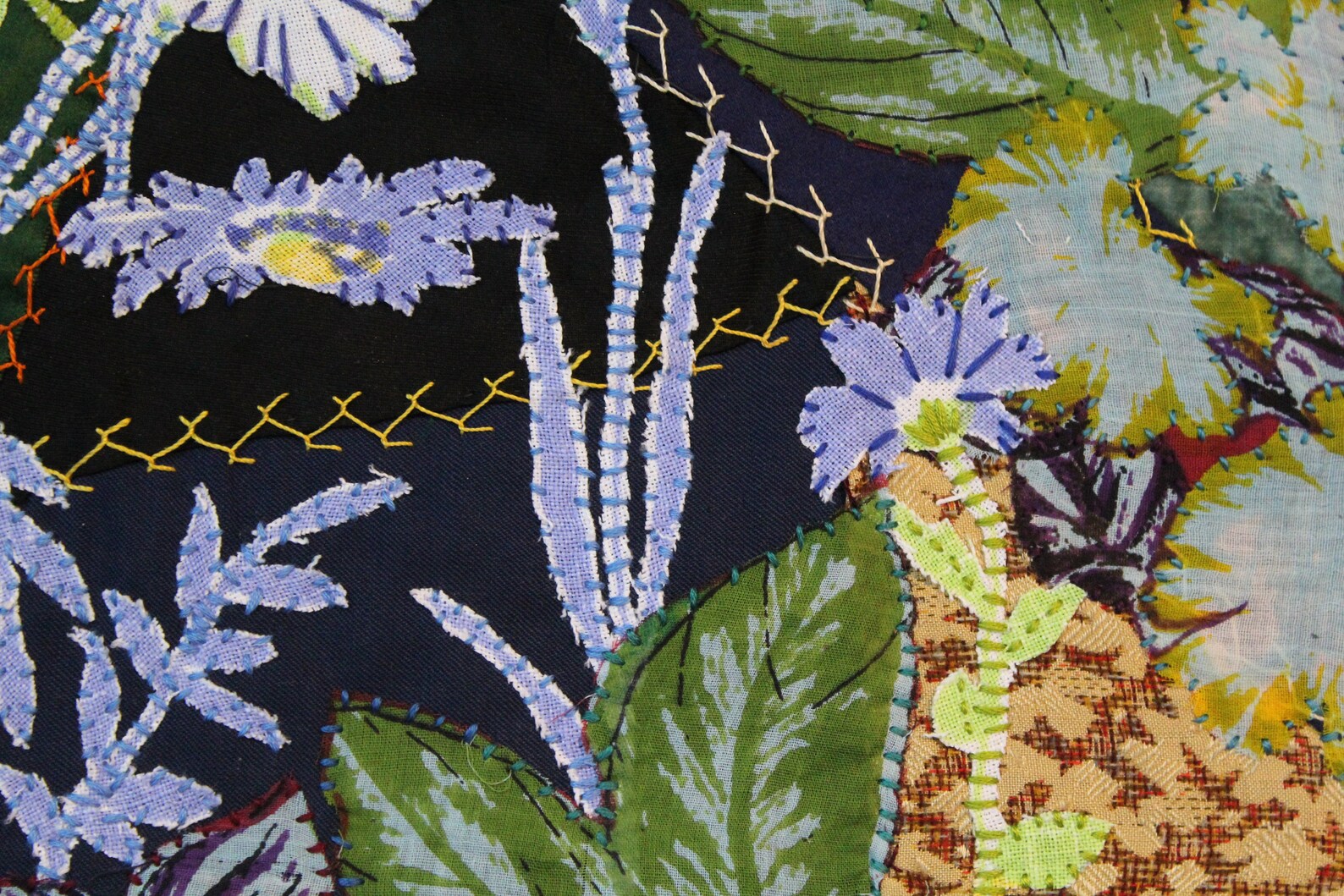 Fabric Collage Art - Etsy