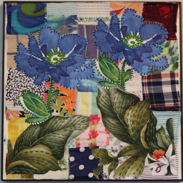 Fabric Collage Art - Etsy