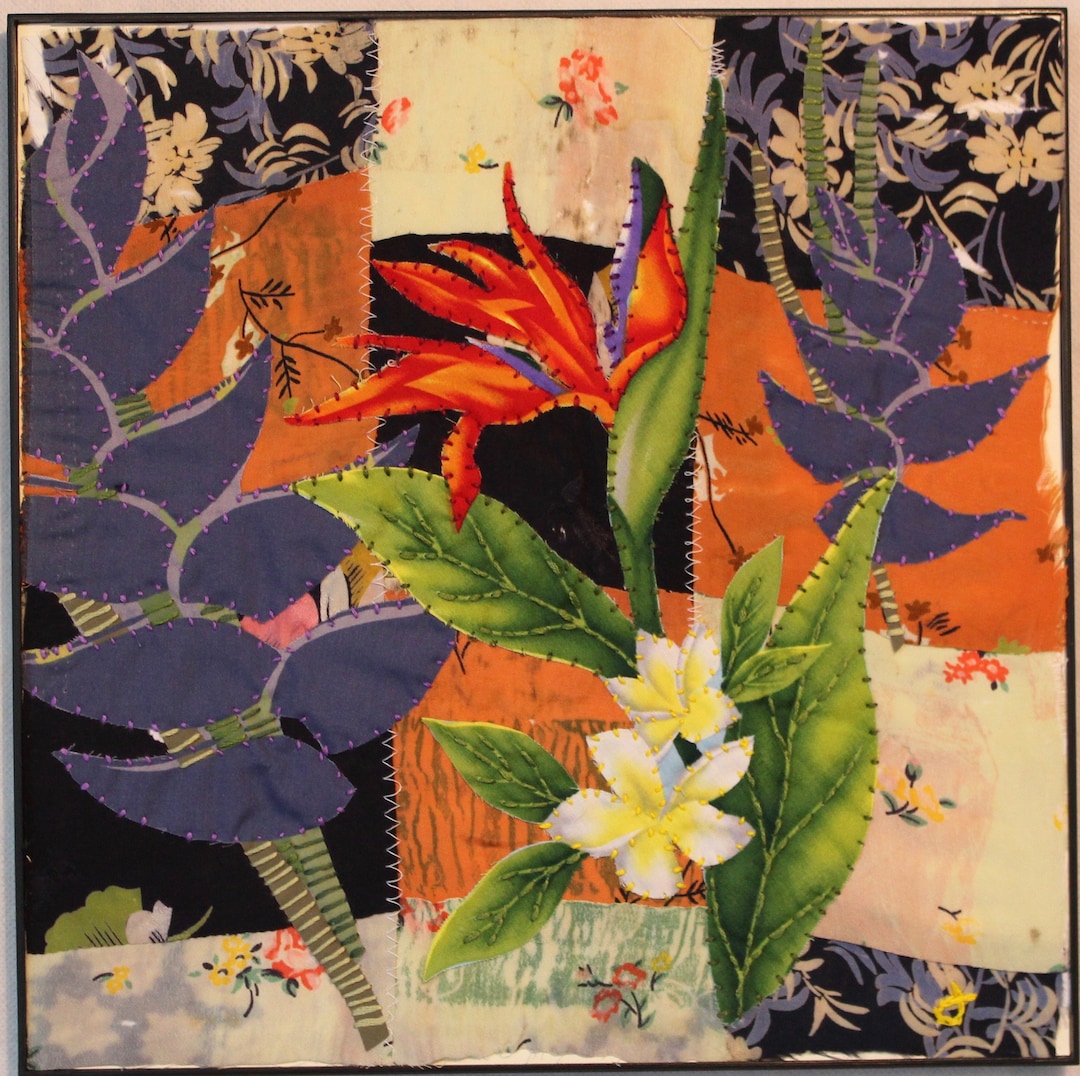 Fabric Collage Art - Etsy