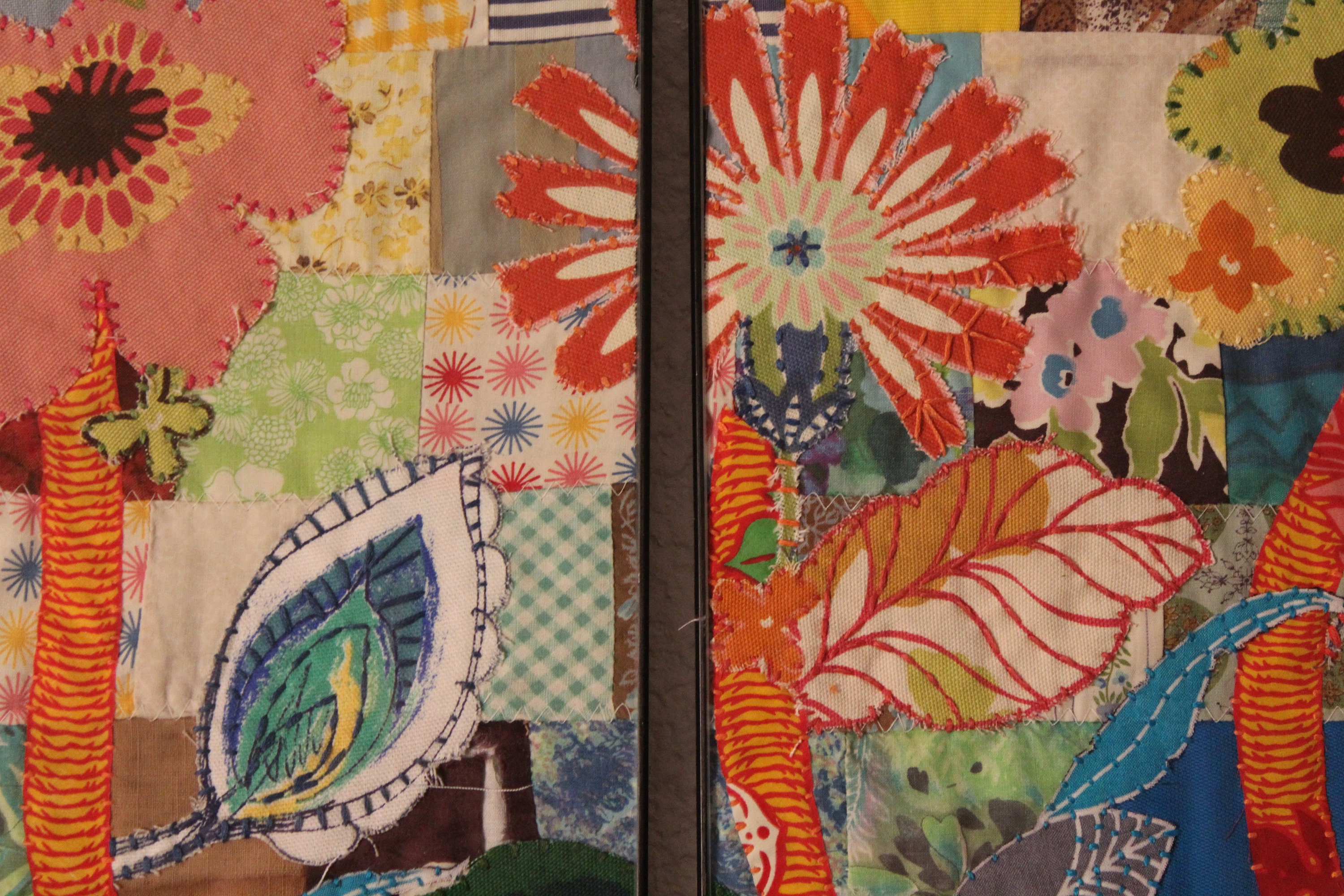 Fabric Collage Art - Etsy