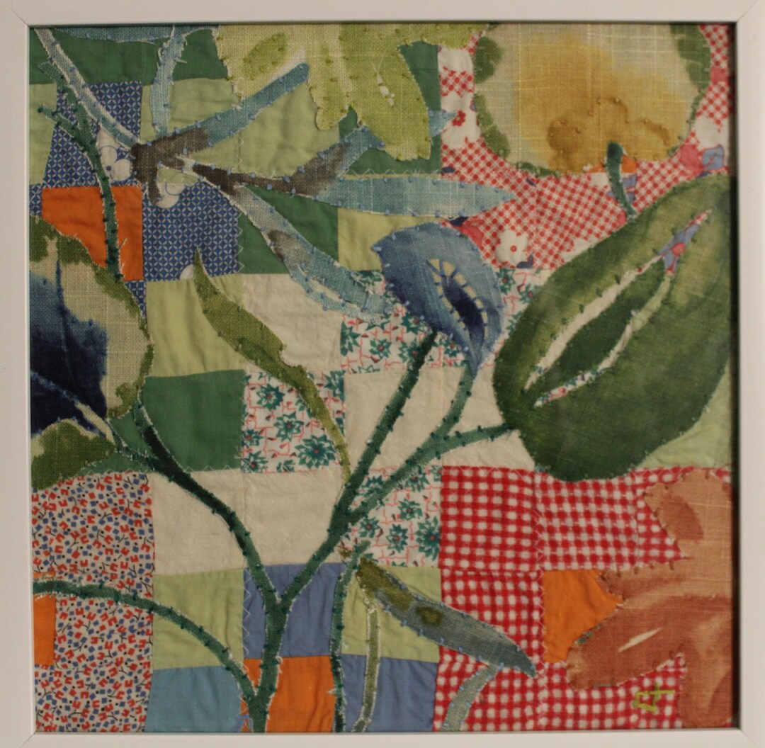 Fabric Collage Art - Etsy