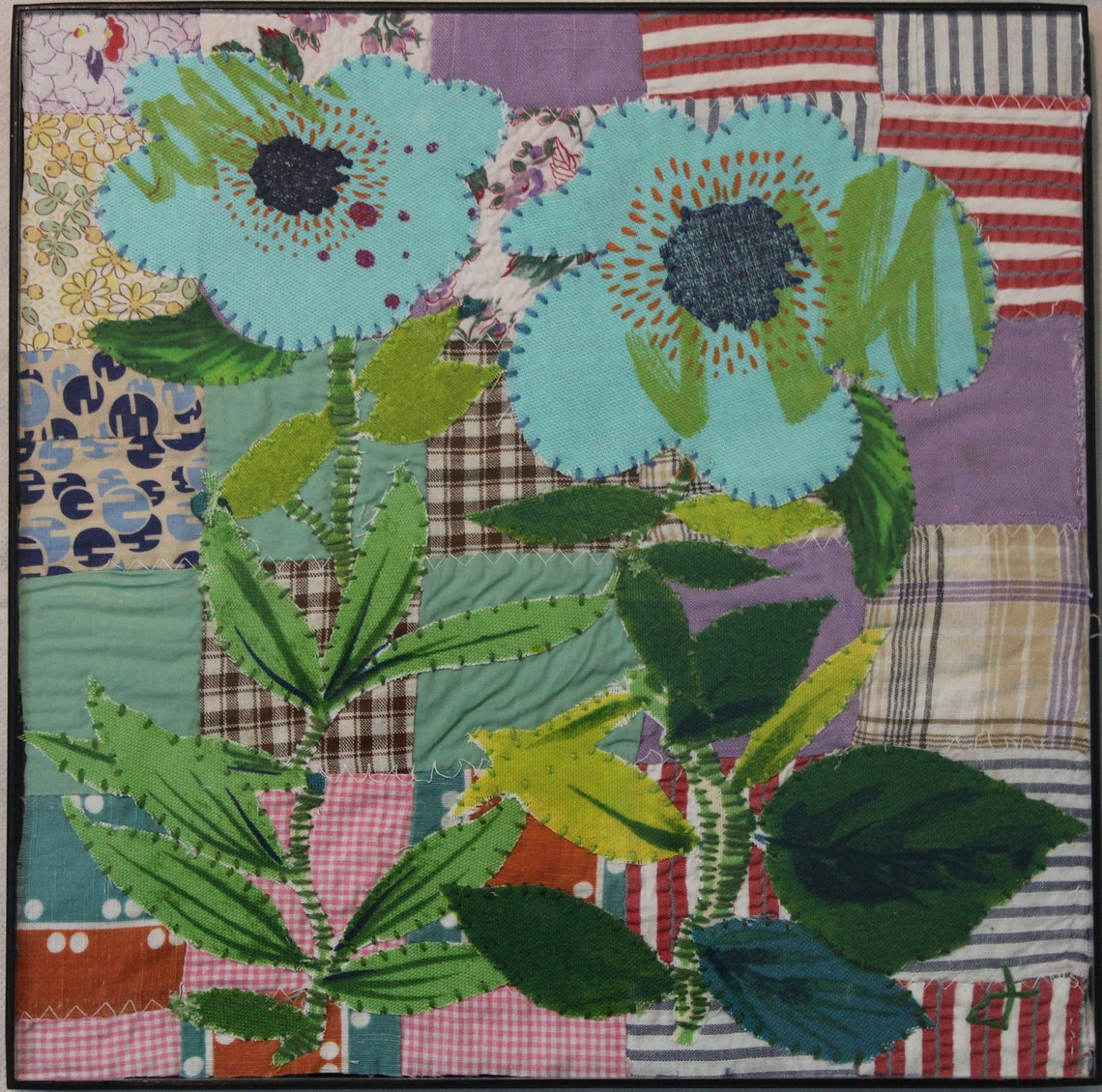 Fabric Collage Art - Etsy