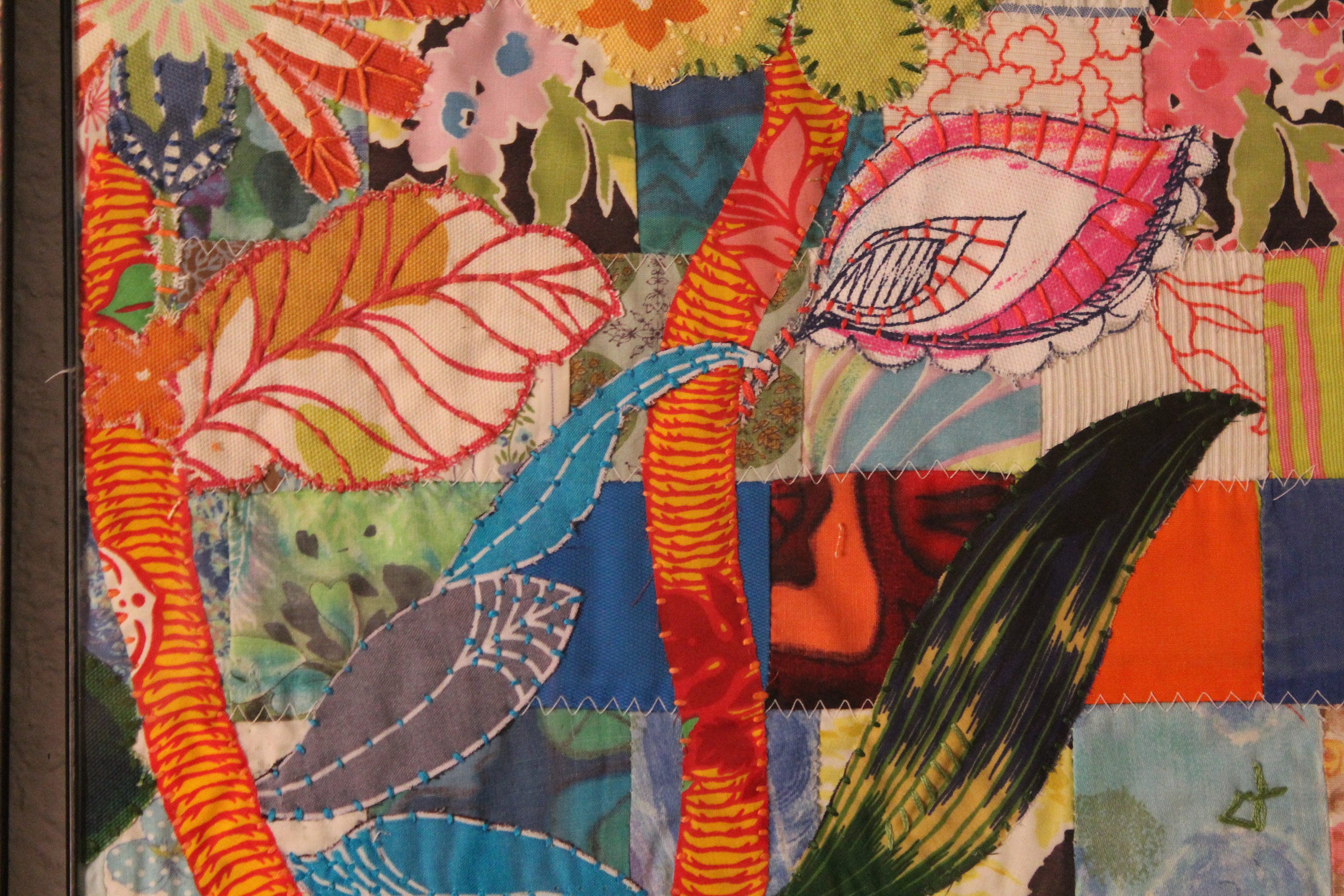 Fabric Collage Art - Etsy