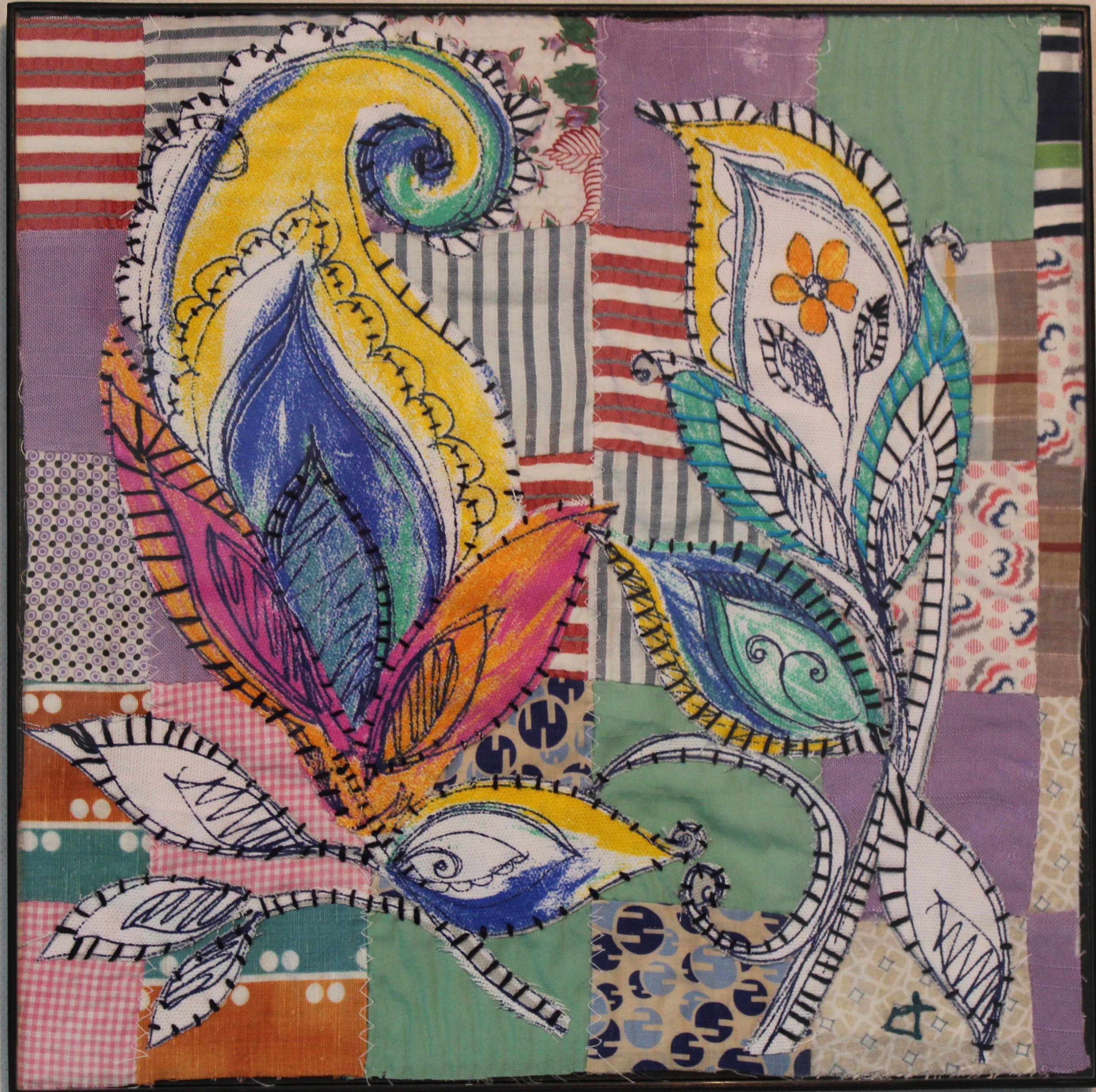 Fabric Collage Art - Etsy