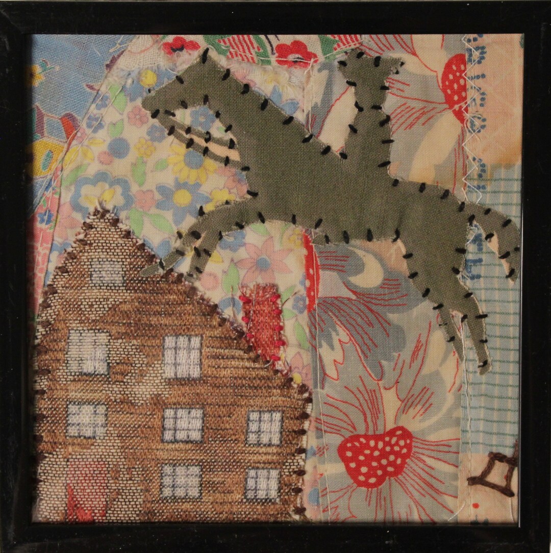 Fabric Collage Art - Etsy