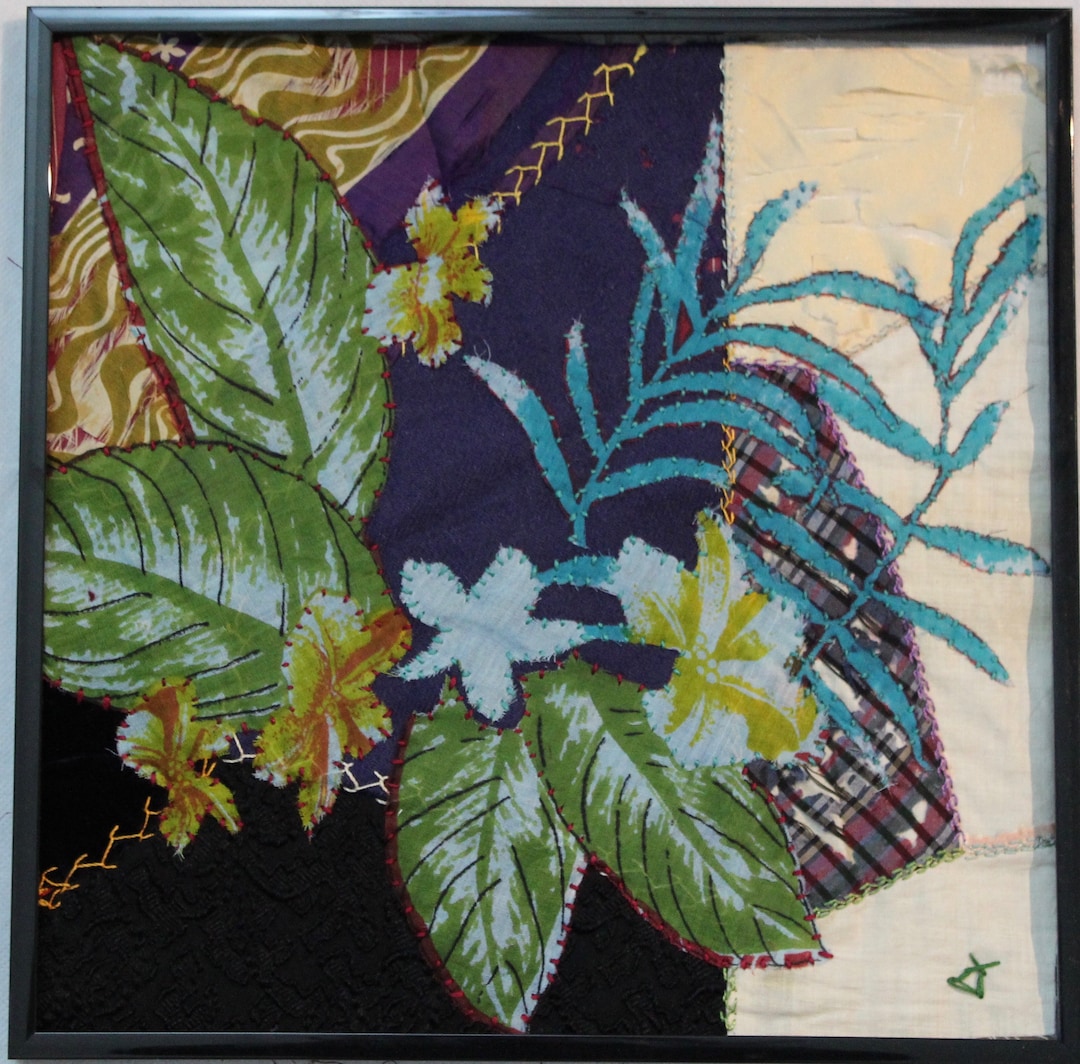 Fabric Collage Art - Etsy