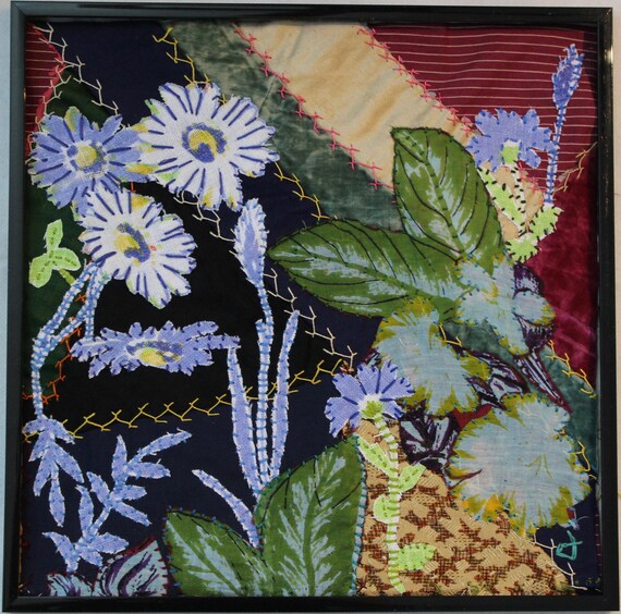 Fabric Collage Art | Etsy