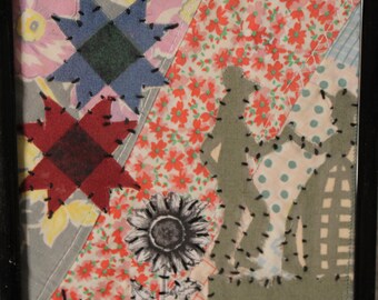 Fabric Collage Art - Etsy