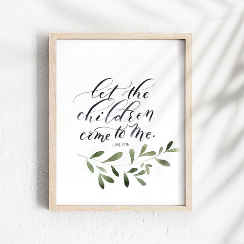 Nursery Bible Verse Printable Let the Little Children Come - Etsy