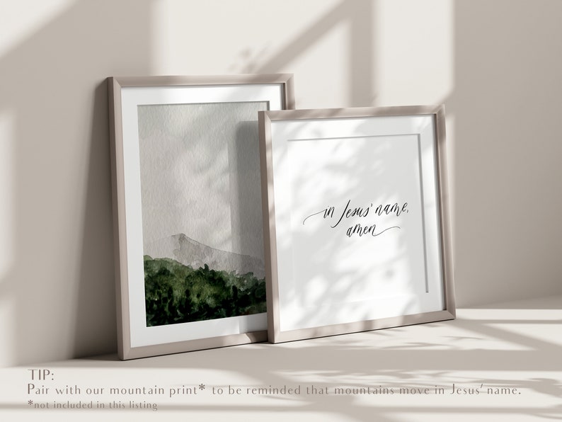 In Jesus' Name, Amen | Instant Download | Christian Art | Watercolor ...