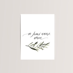 In Jesus' Name, Amen | Instant Download | Christian Art | Watercolor ...