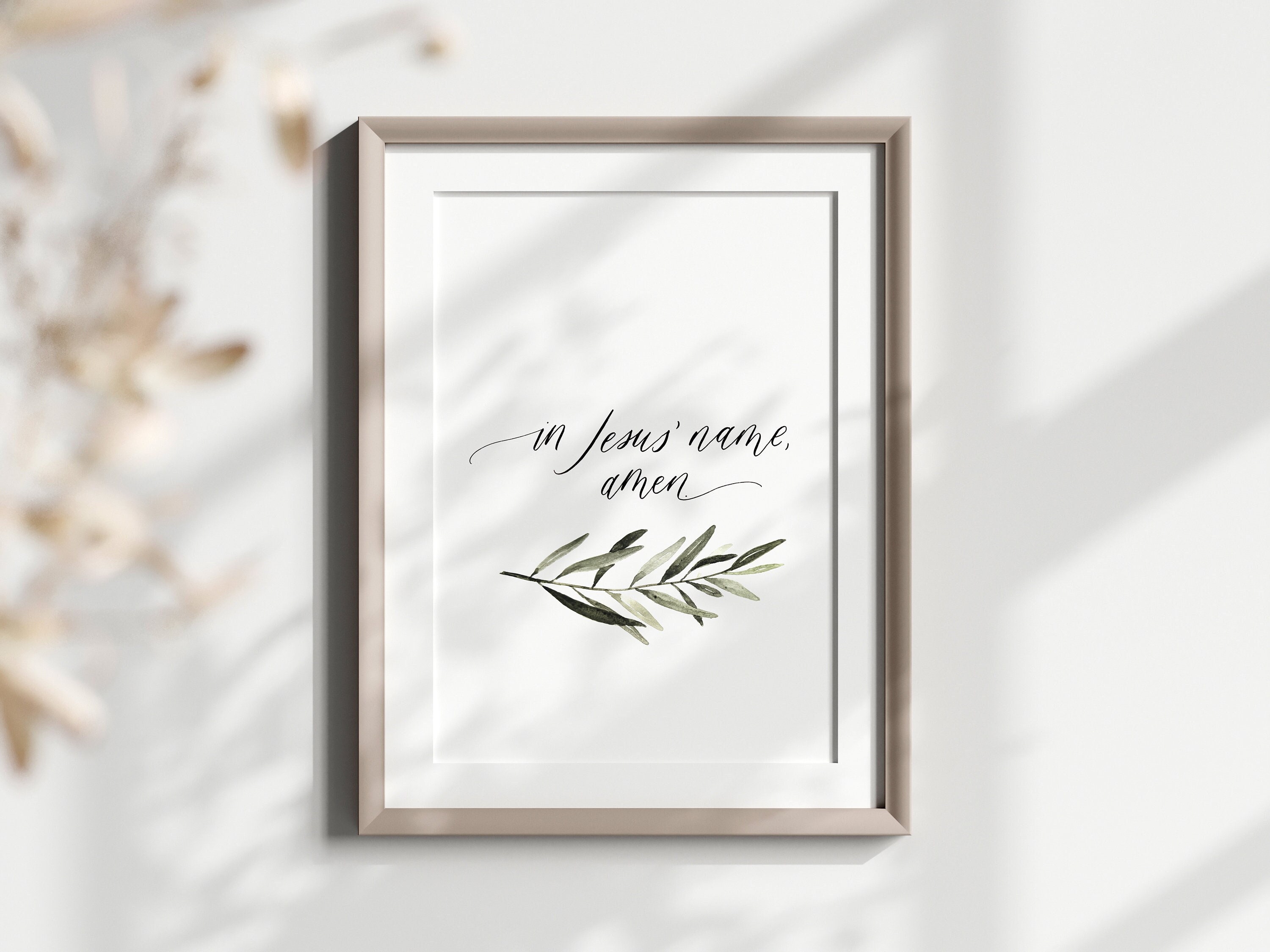 In Jesus' Name, Amen | Instant Download | Christian Art | Watercolor ...