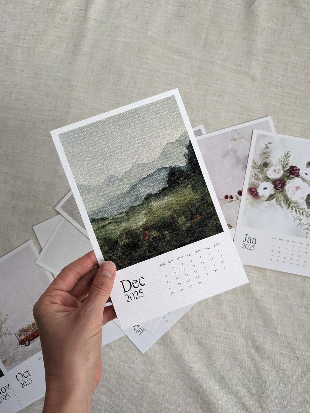 Fine Art Watercolor Calendar 2025 Botanical Watercolor Cards Beautiful ...