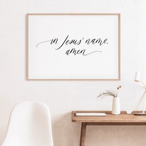 In Jesus' Name, Amen | Instant Download | Christian Art | Watercolor ...