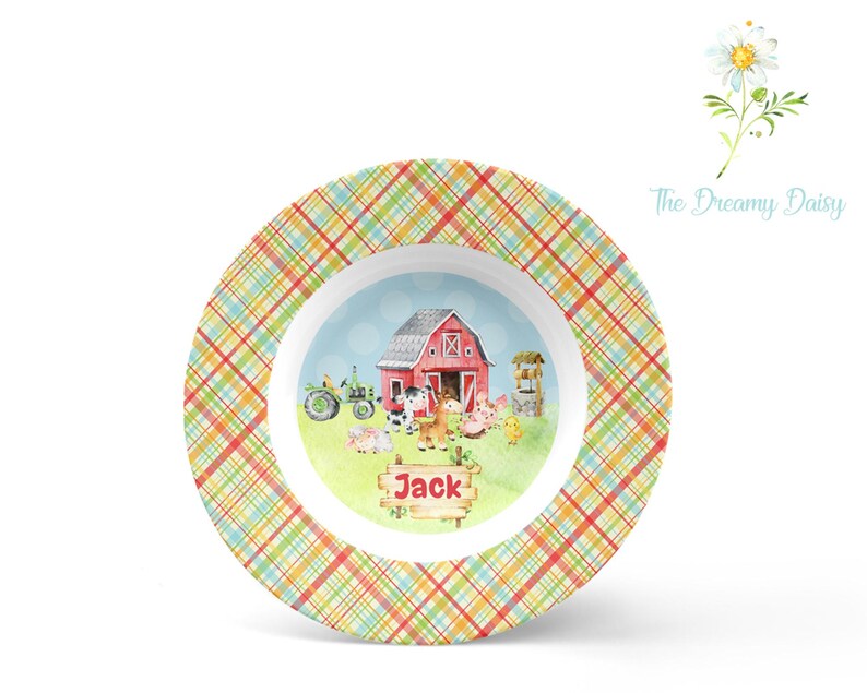 Personalized Farm Plate Set for Kids - Farm Dinnerware Set - Custom ...