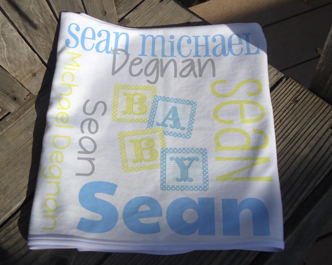 Personalized Baby Blanket With Blocks Baby Receiving Blanket - Etsy