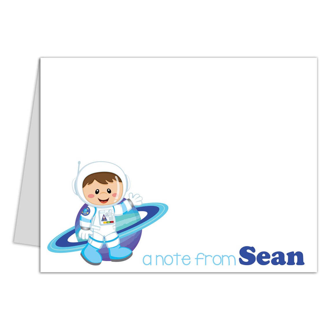 Personalized Kids' Note Cards Set of 10 Astronaut - Etsy