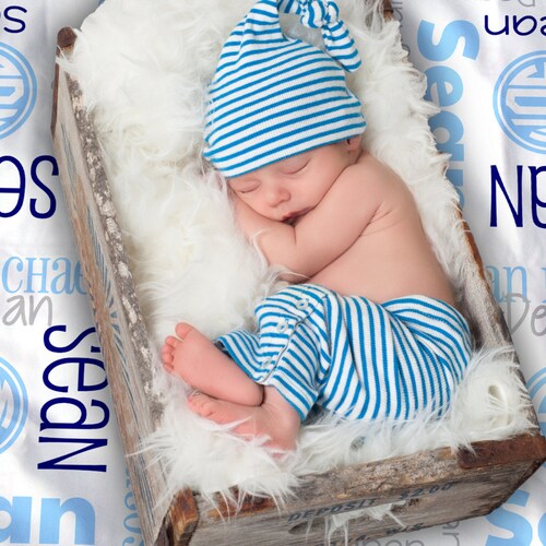 Baby Blanket Personalized Receiving Blanket for Girls or - Etsy