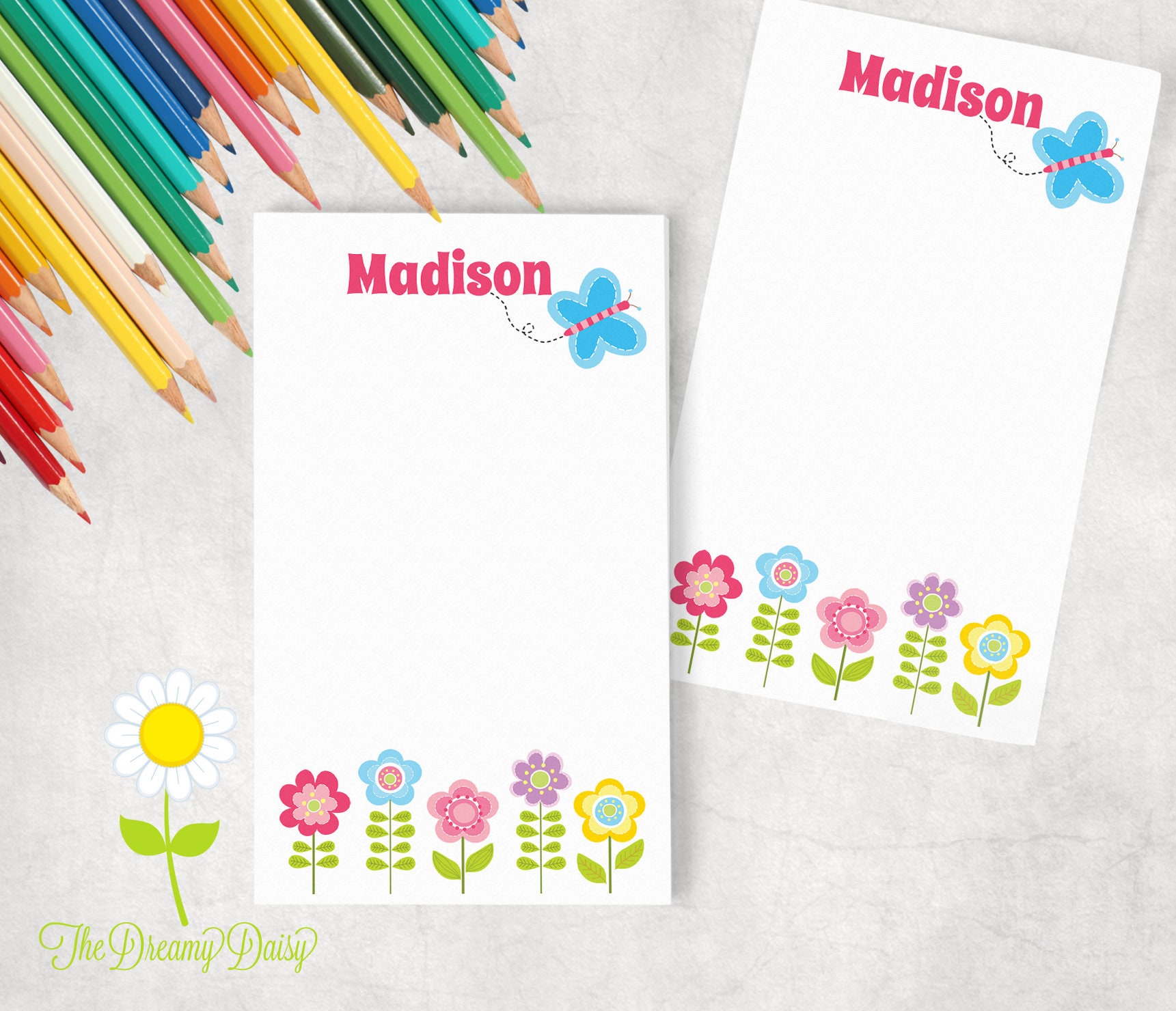 Personalized Kids' Notepad Flower Notepad for Girls | Etsy