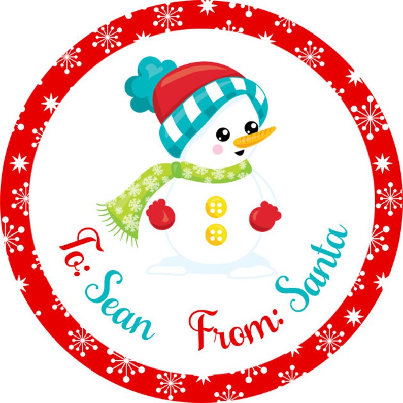 Personalized Christmas Gift Labels Snowman Christmas Gift - Etsy