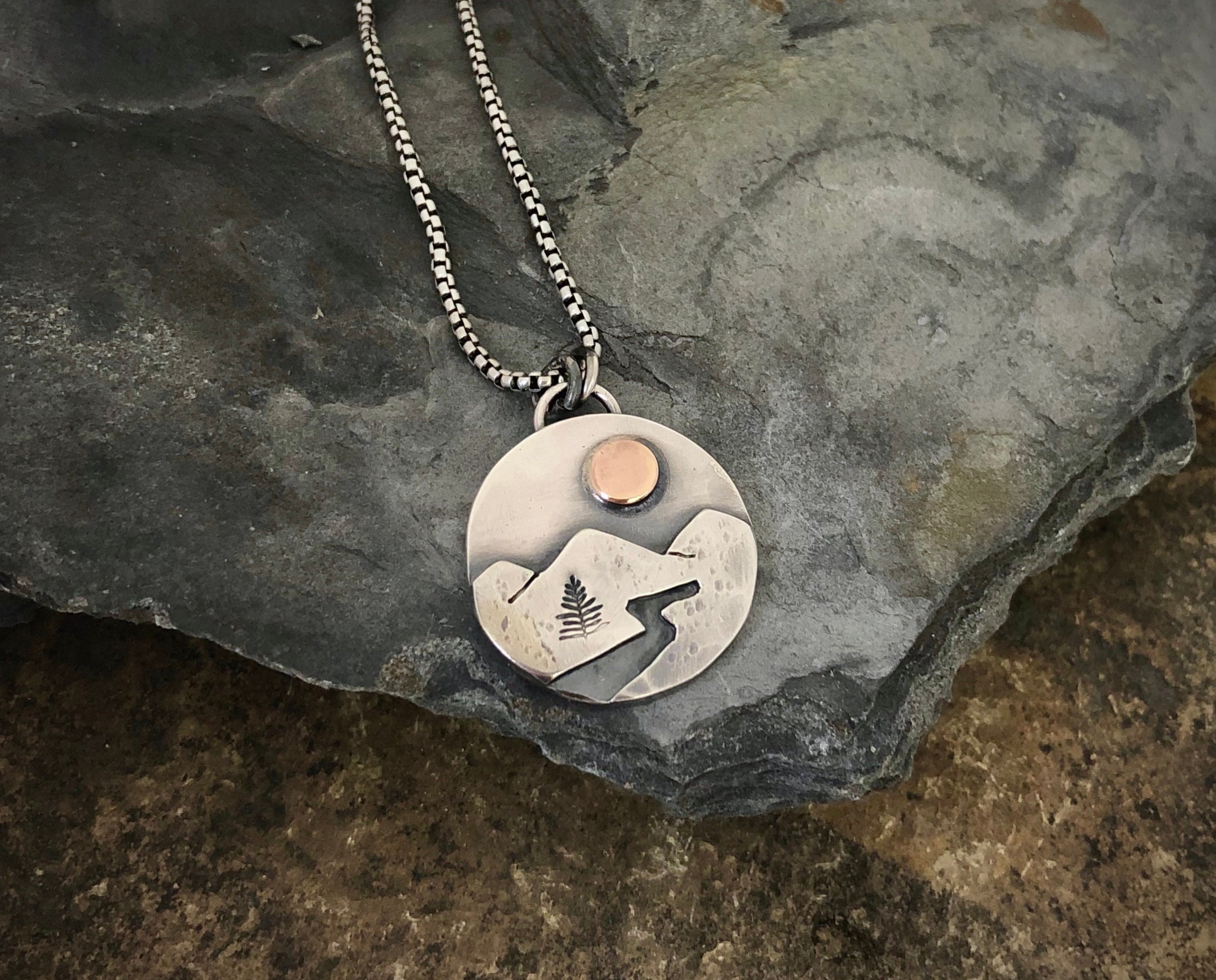 Mountain Necklace With "country Roads" - Etsy