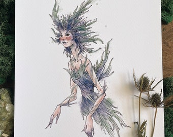 Iris Flower Fae Art Print Fairy Art Illustration - Etsy