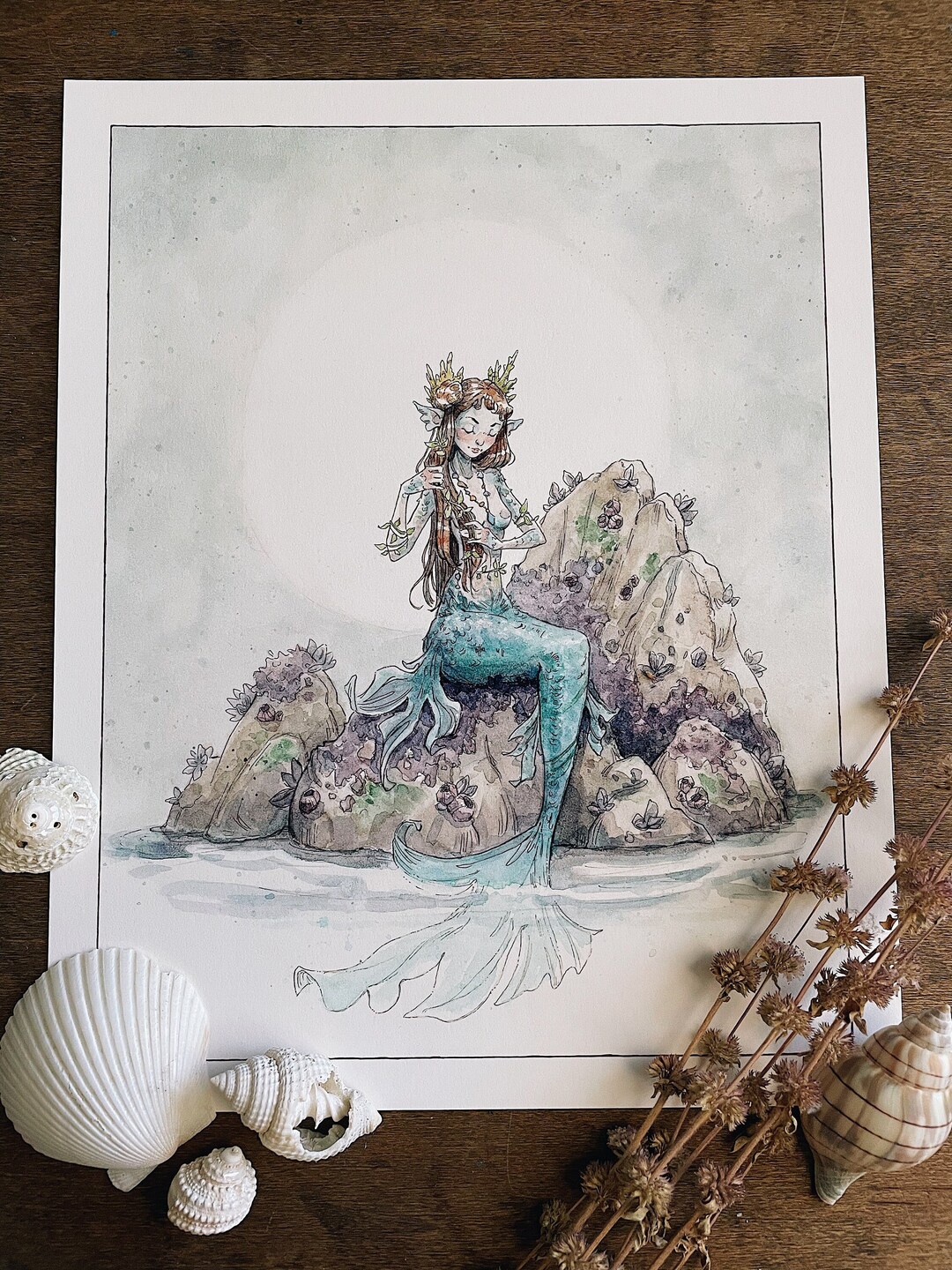 Mermaid Moon Art Print | Mermaids | Fairy Tale | Fairy Art ...