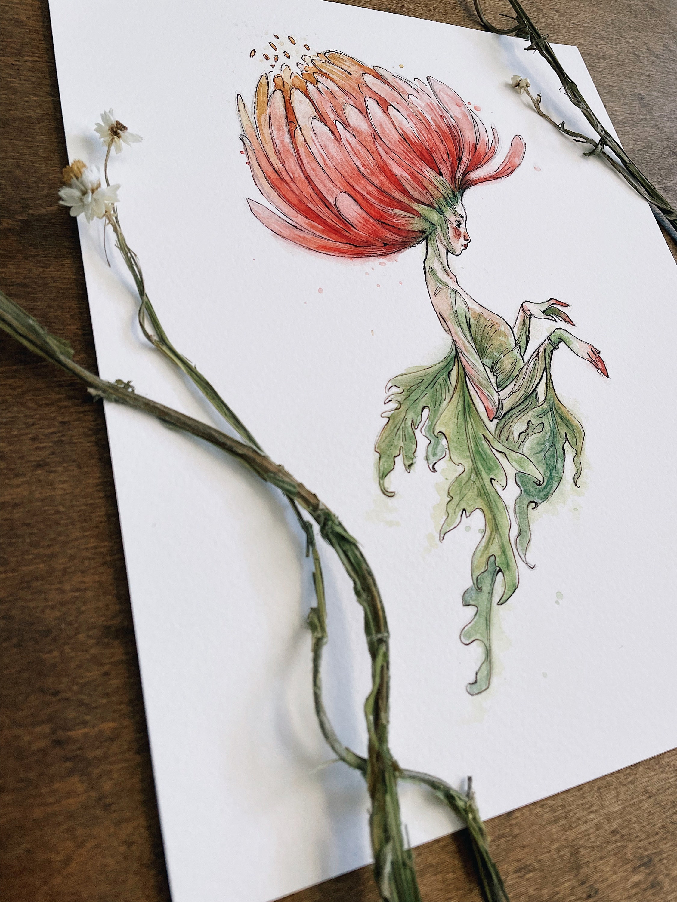 Mum Flower Fae Art Print | Fairy Art | Illustration | November Birth ...