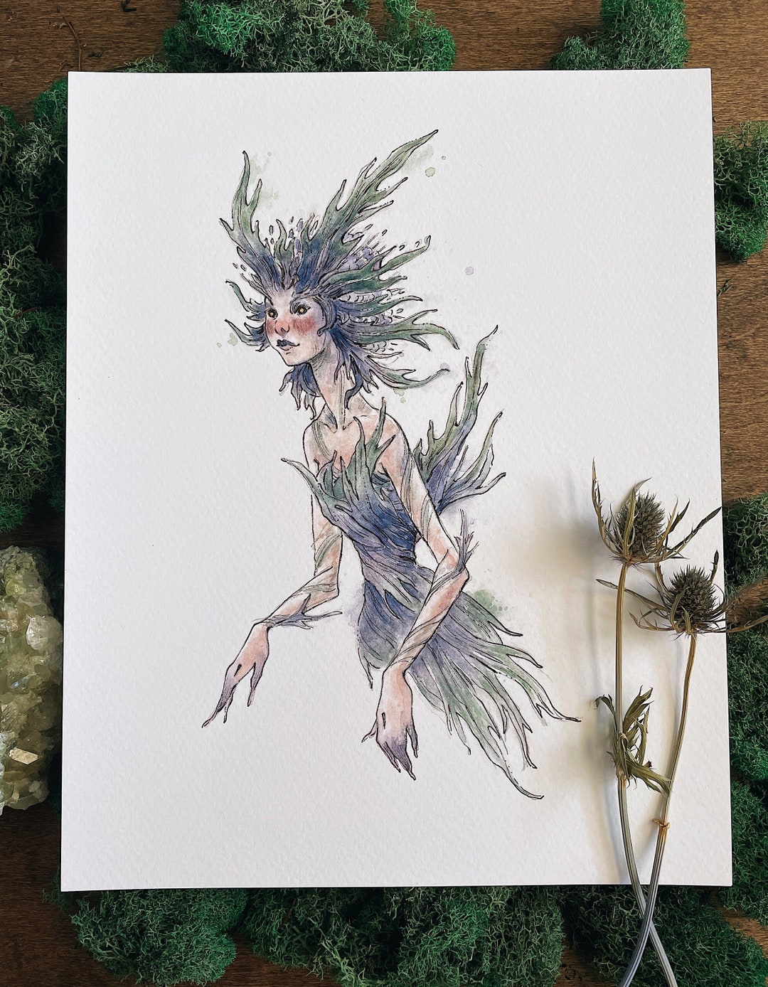 Thistle Flower Fae Art Print | Fairy Art | Illustration | Signed Print ...