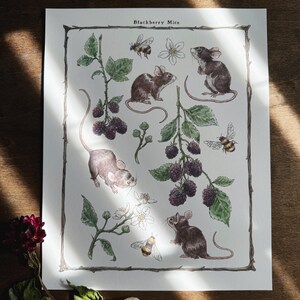 Blackberry Mice Art Print | Nature Art | Animal Art | Fairy Tale ...