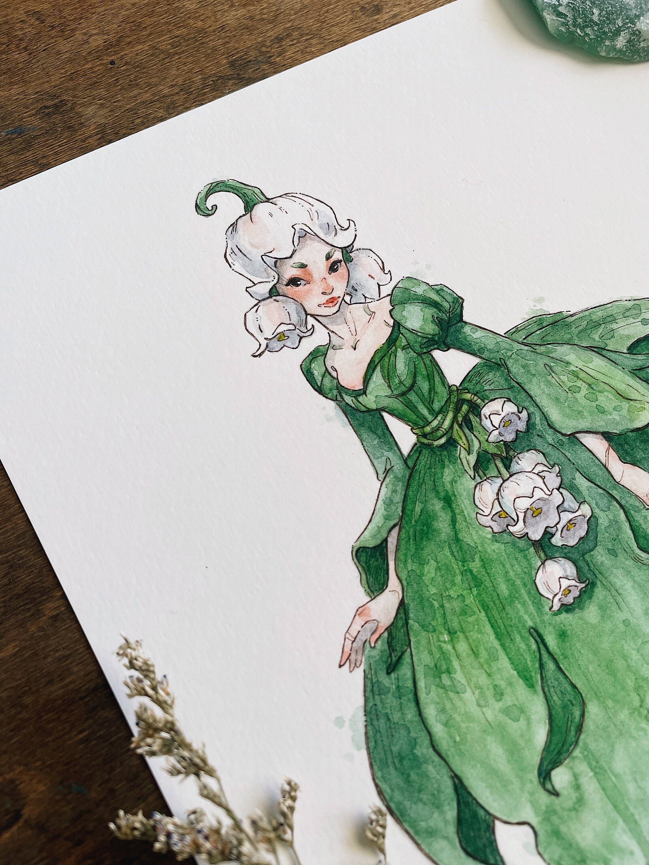 Lily of the Valley Flower Fae Art Print | Fairy Art | Illustration ...