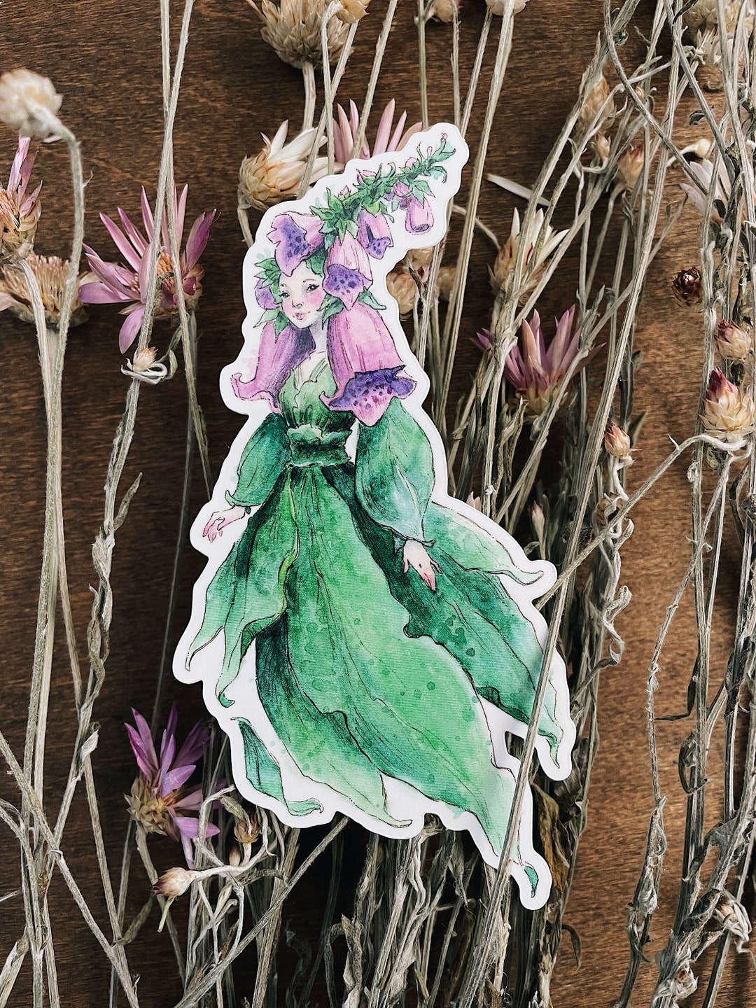 Flower Fae Sticker Fairy Art Vinyl Stickers Cottagecore Fairycore - Etsy