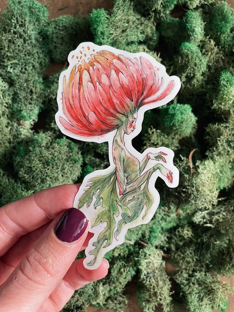 Flower Fae Sticker Fairy Art Vinyl Stickers - Etsy