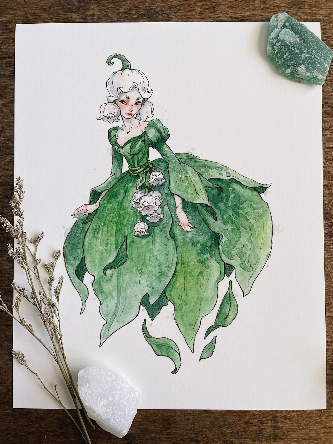 Lily of the Valley Flower Fae Art Print | Fairy Art | Illustration ...