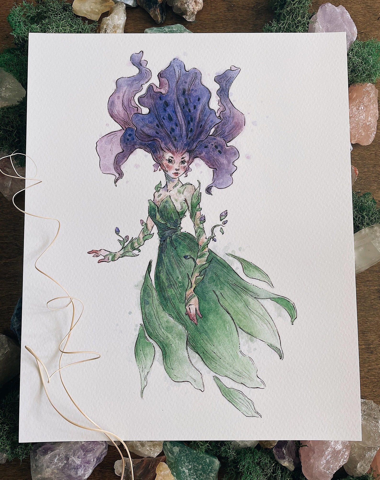 Iris Flower Fae Art Print Fairy Art Illustration - Etsy